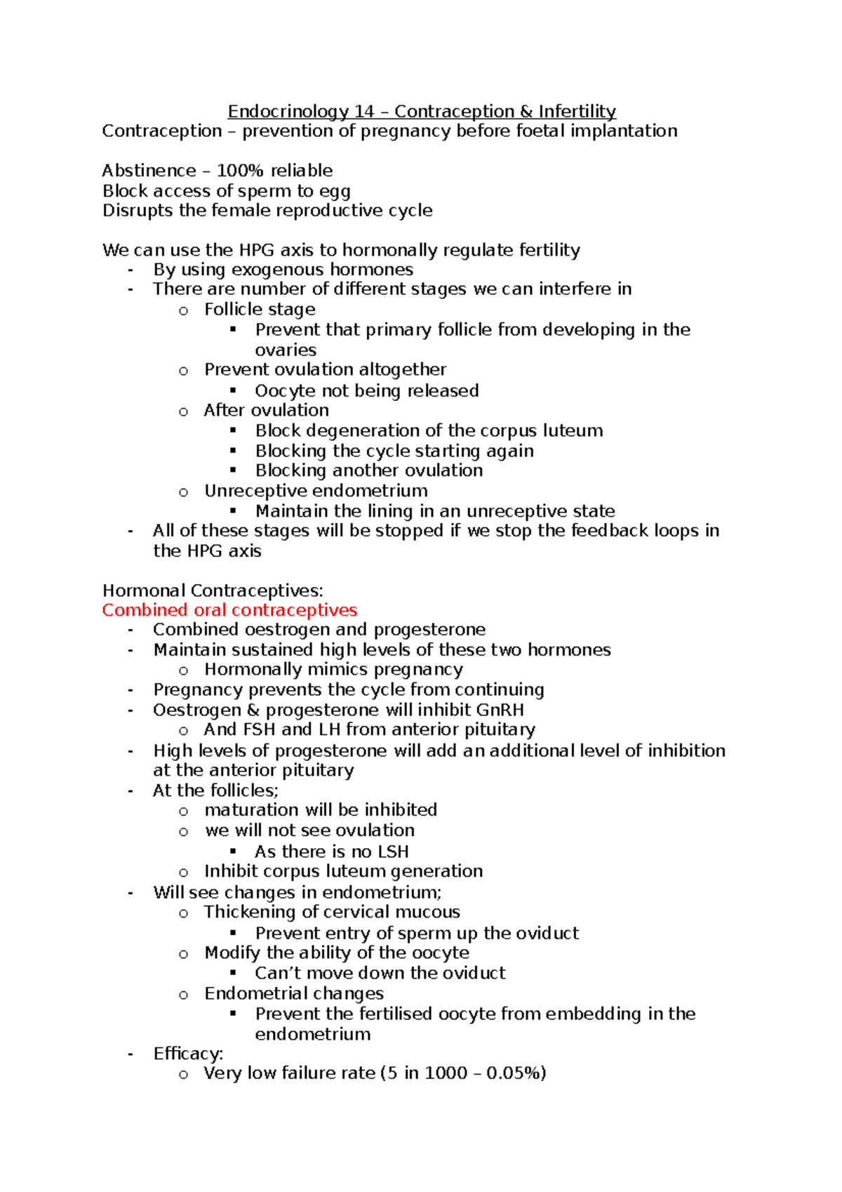 Endocrinology 14 - Dr Cathy Slack - Endocrinology 14 – Contraception ...