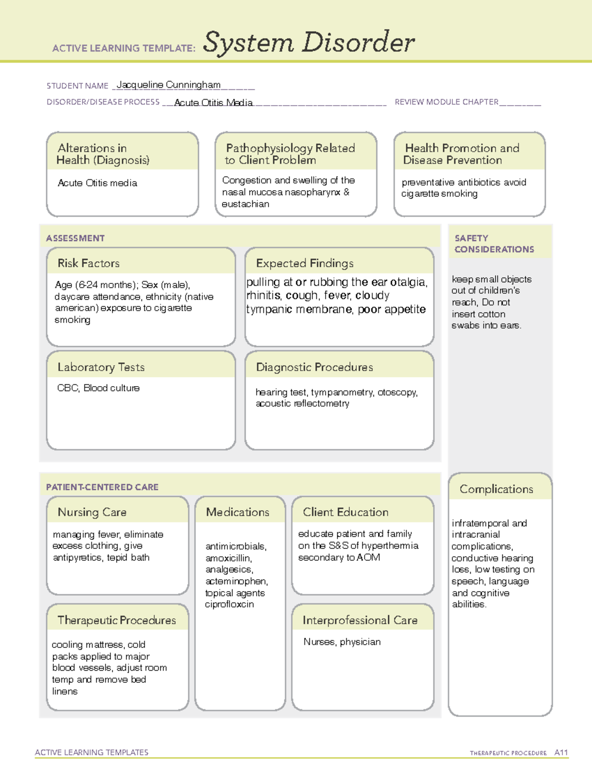 Active Learning Template system disorder Acute otitis media - ACTIVE ...