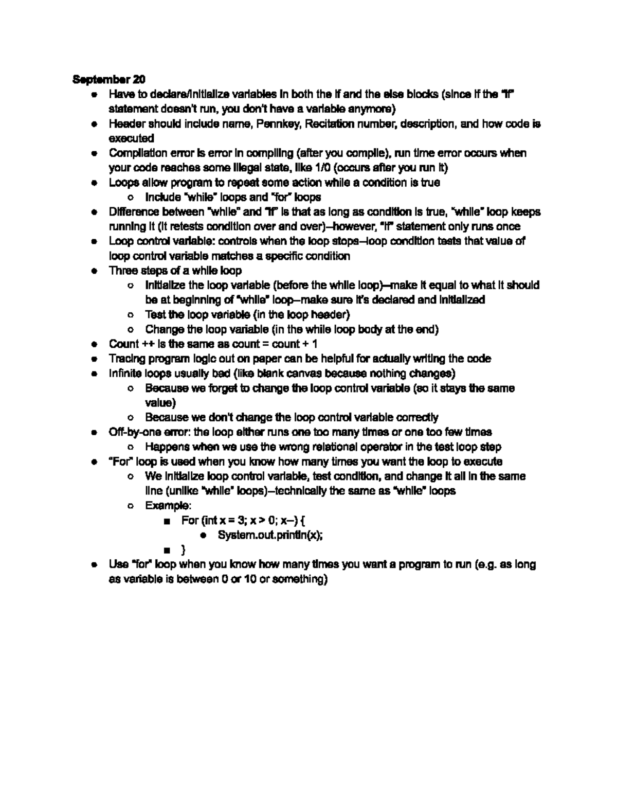CIS 110 Lecture September 20 - MATH 114 - Studocu