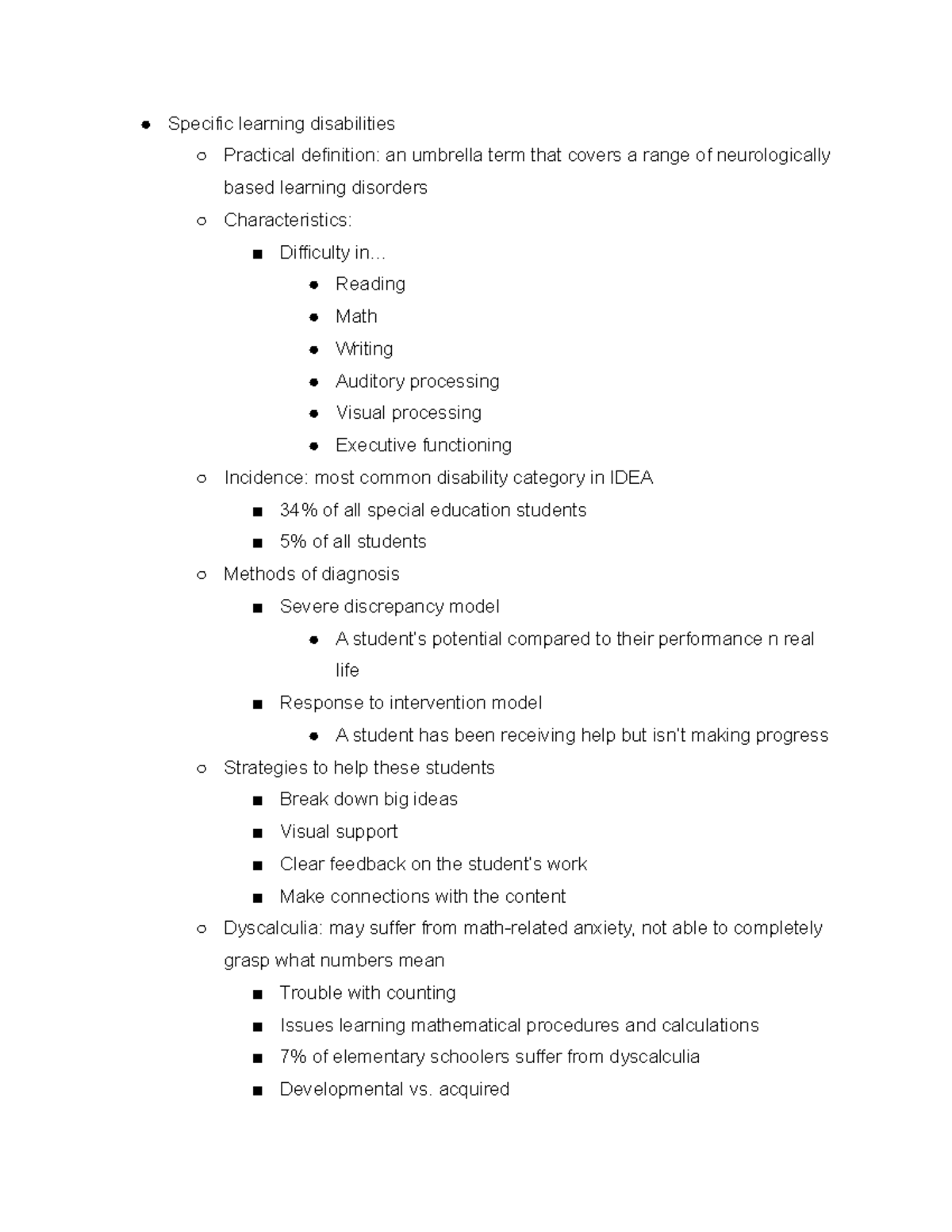 Specific Learning Disabilites - Specific learning disabilities ...