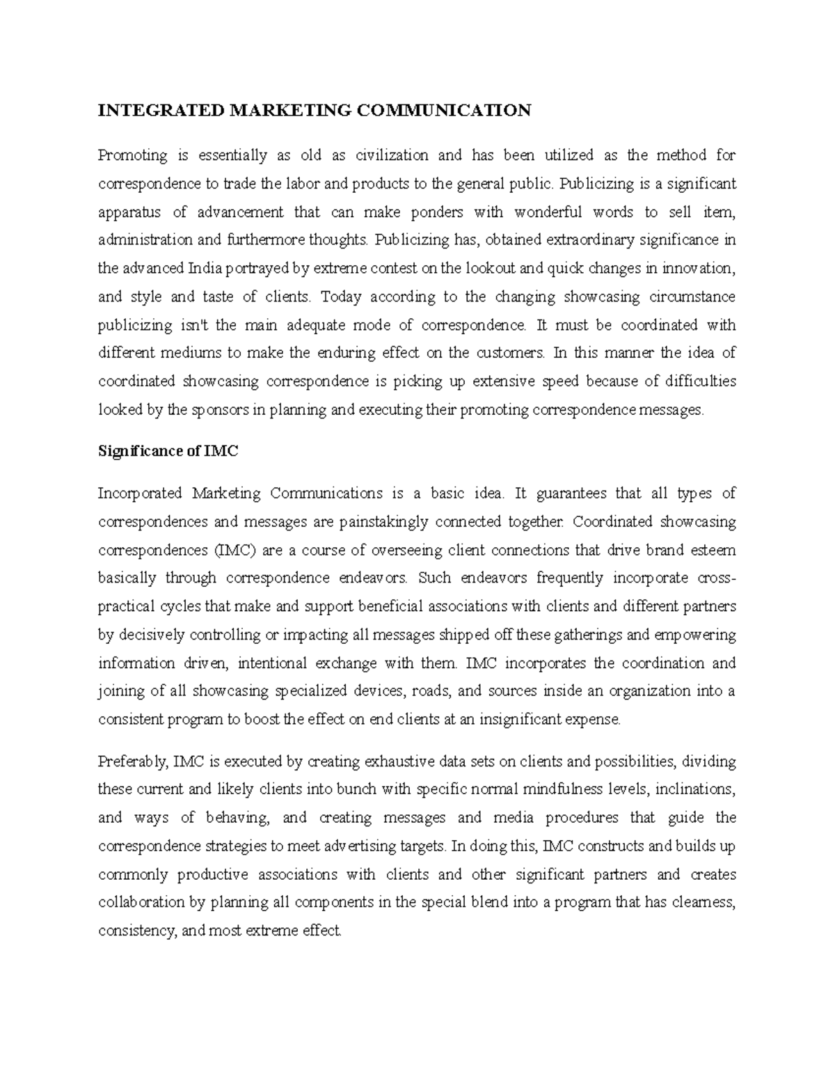 Integrated Marketing Communication - INTEGRATED MARKETING COMMUNICATION ...