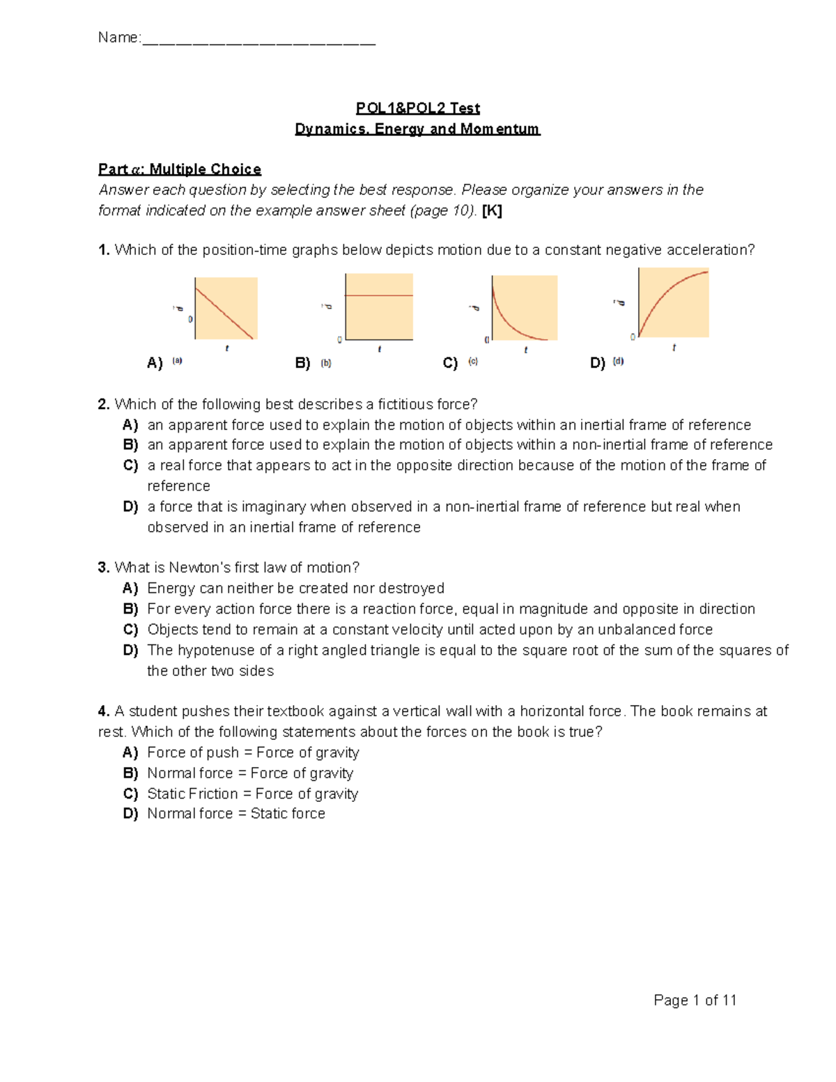 Pol - Practice test - Name:____________________________ POL1&POL2 Test ...