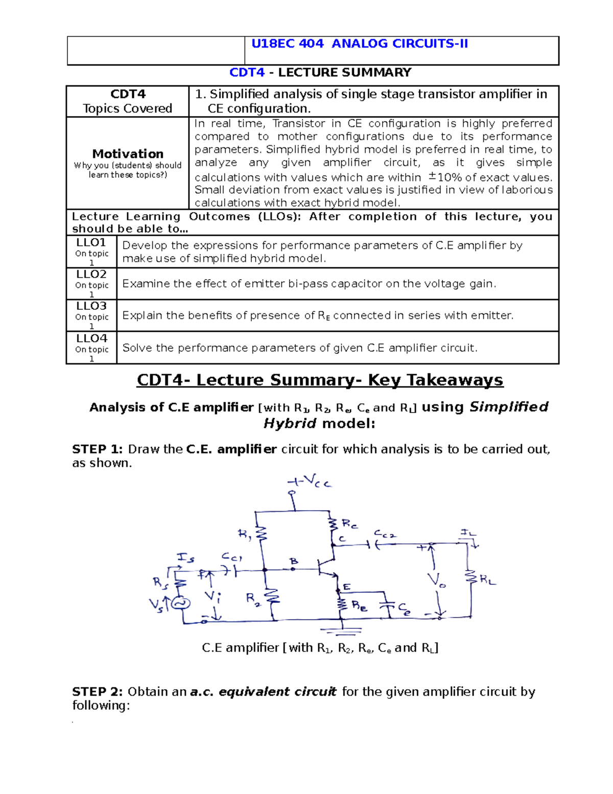 C4 - This is based on electronic communication’s subject - CDT4 - LECTURE SUMMARY CDT Topics ...