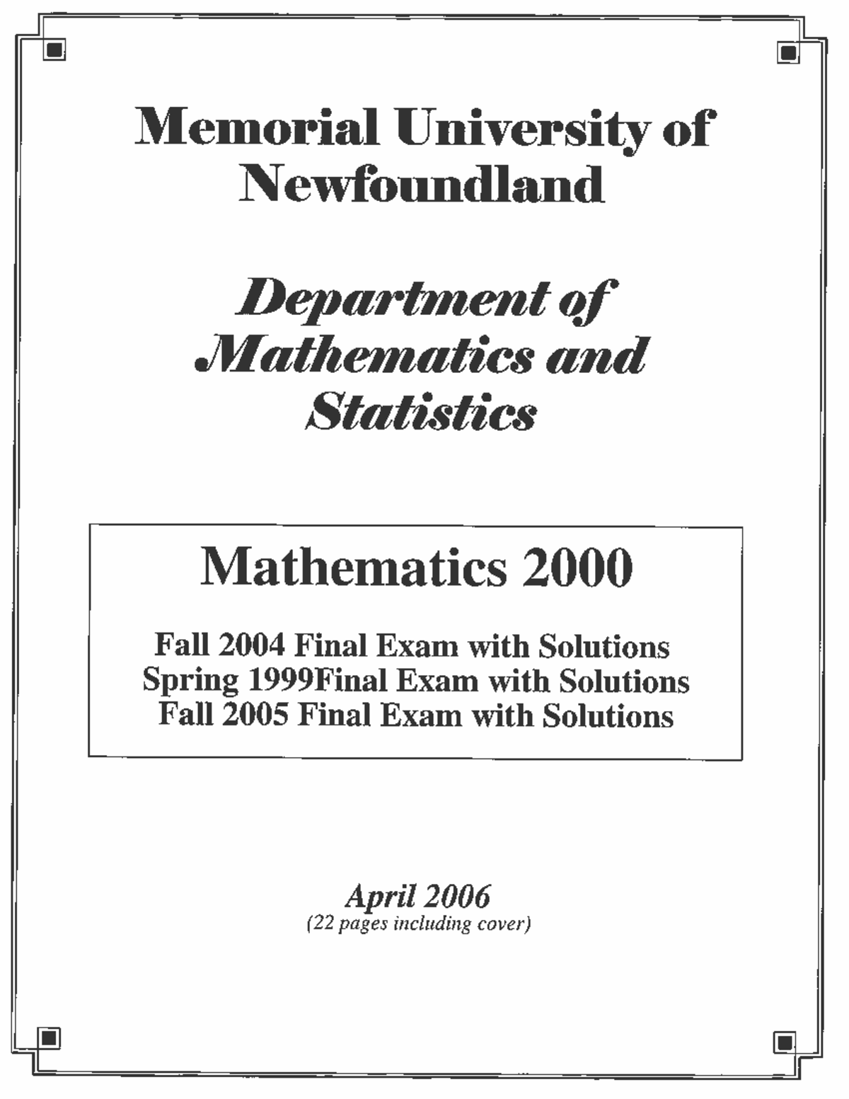 M2000 - sample finals - Math 2000 - Studocu