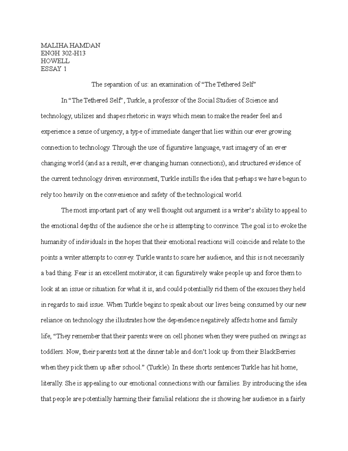 Advanced Composition Essay On The Tethered Self MALIHA HAMDAN ENGH advanced-composition-essay-on-the-tethered-self-maliha-hamdan-engh