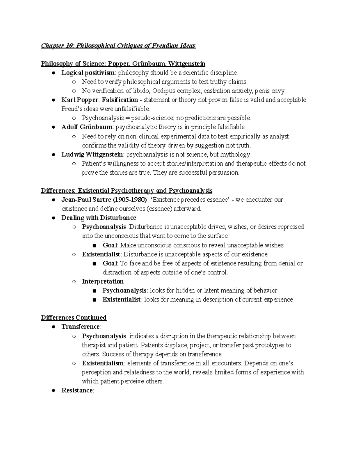 Chapter 10 - Philosophical Critiques of Freudian Ideas - PSY 426 - NU ...