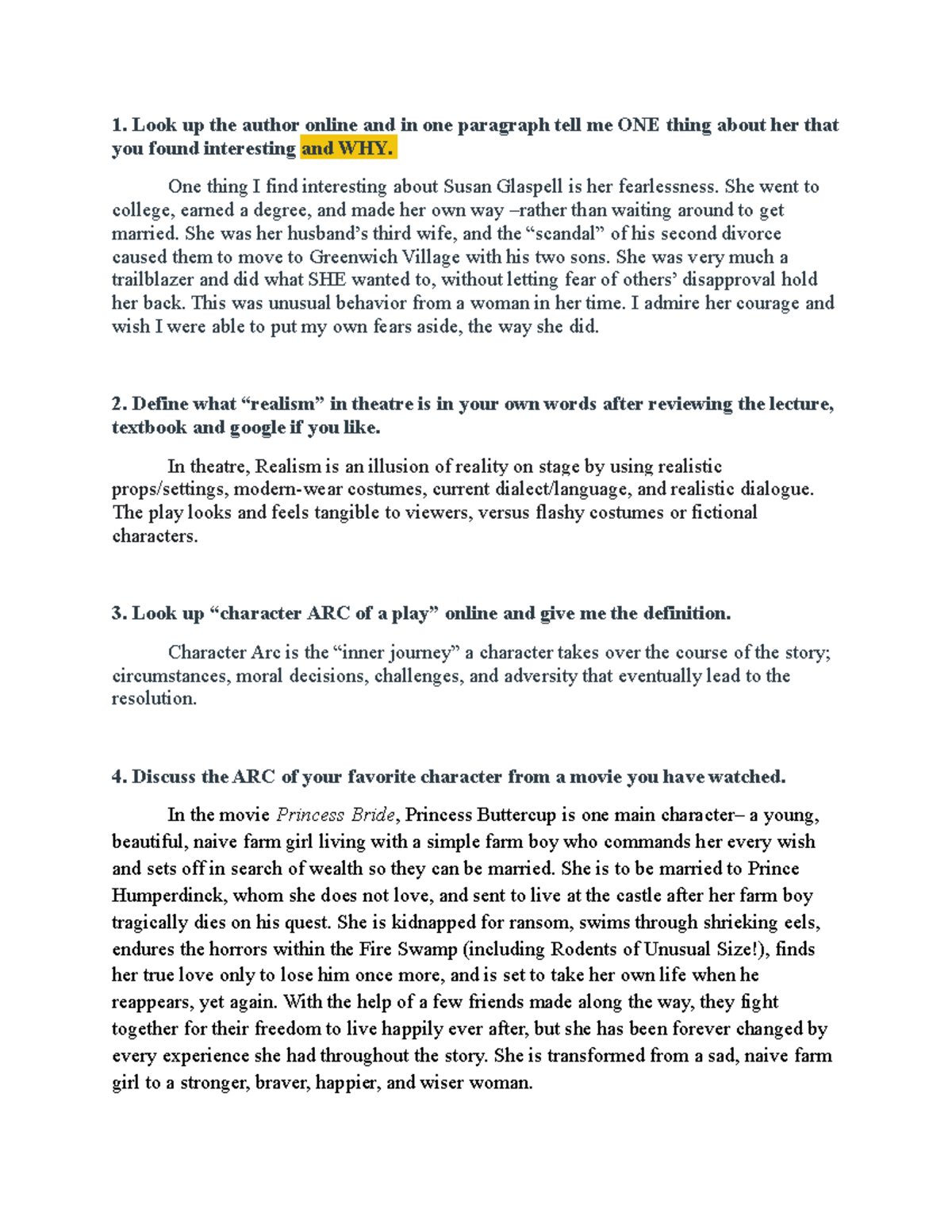 DRA 110 Trifles - Look up the author online and in one paragraph tell ...