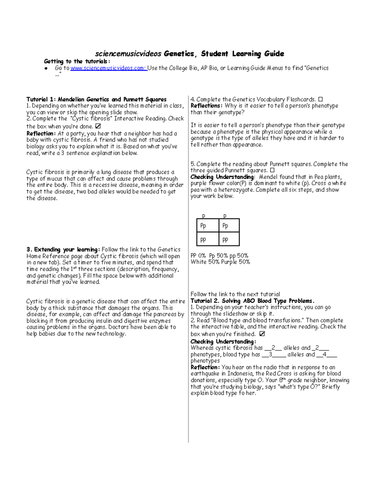 AP Biology- Genetics - sciencemusicvideos Genetics, Student Learning ...