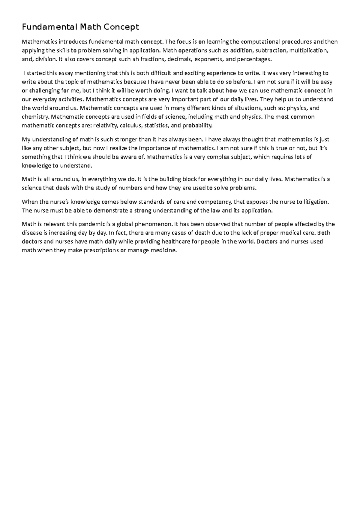 Fundamental Math Concept - Fundamental Math Concept Mathematics ...