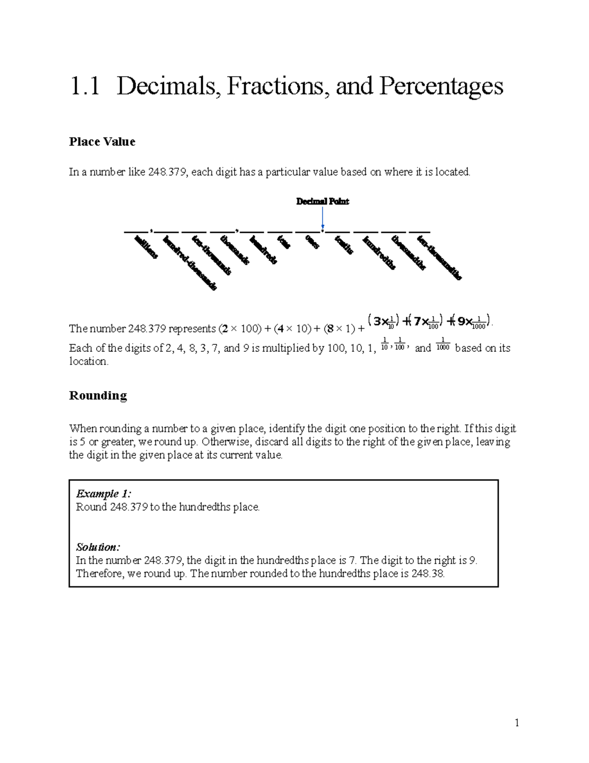 Statistics Corequisite Workbook 2E Unit01 Ch01 1 - 1 Decimals ...