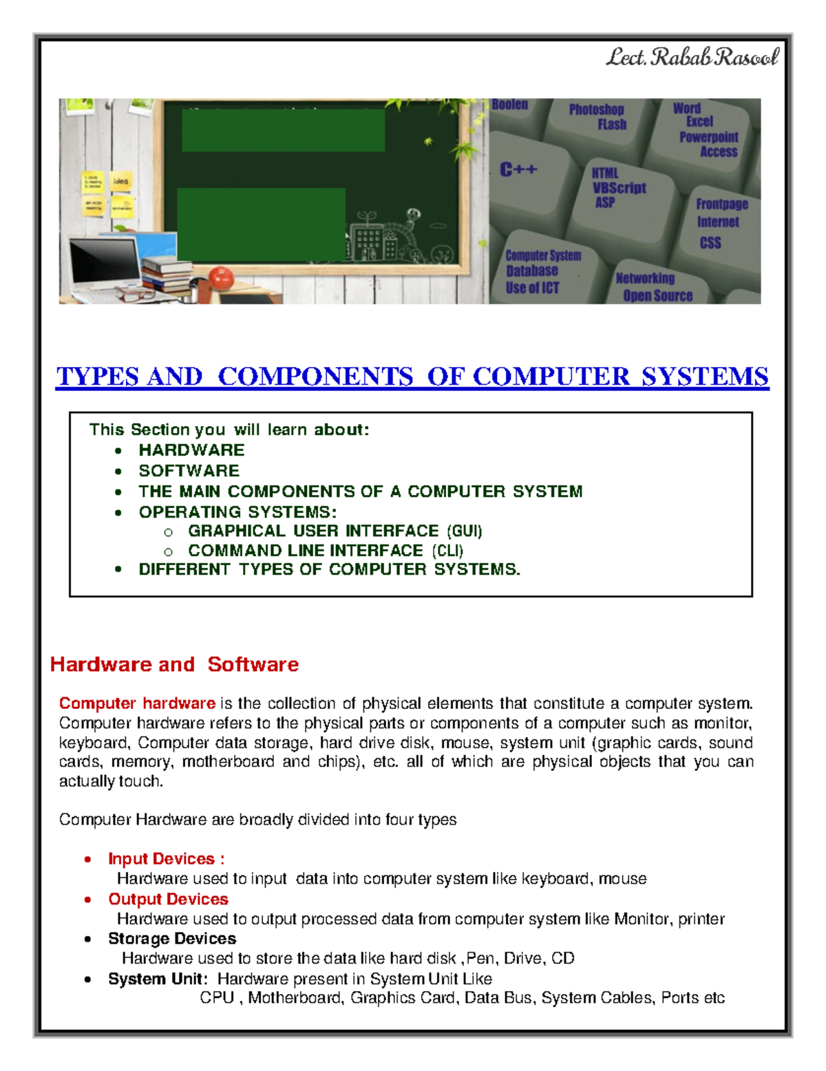 Types and Components of a Computer System - vinodsrivastava.wordpress ...