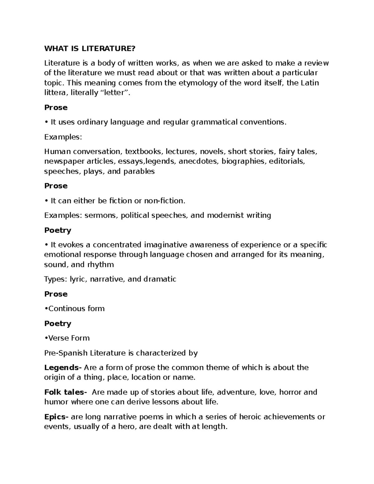 21st Literature Reviewer - WHAT IS LITERATURE? Literature is a body of ...