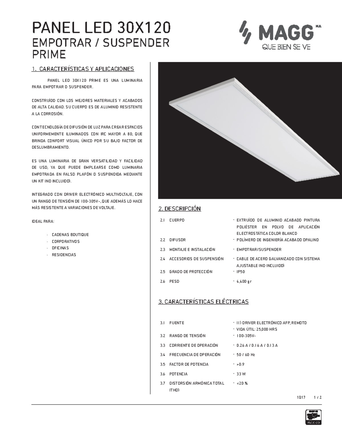 L6054 MAGG 30X120 - Resumen Maquinas Eléctricas - PANEL LED 30X ...