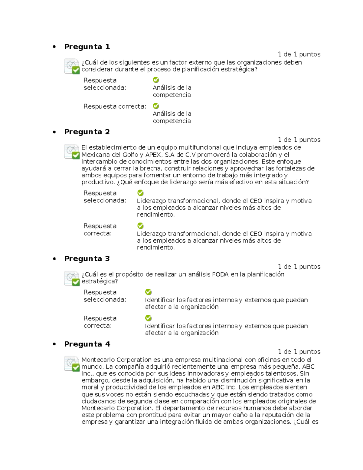 Examen DE TALLER DE FORTALECIMIENTO AL EGRESO PRIMERO - Pregunta 1 1 de ...