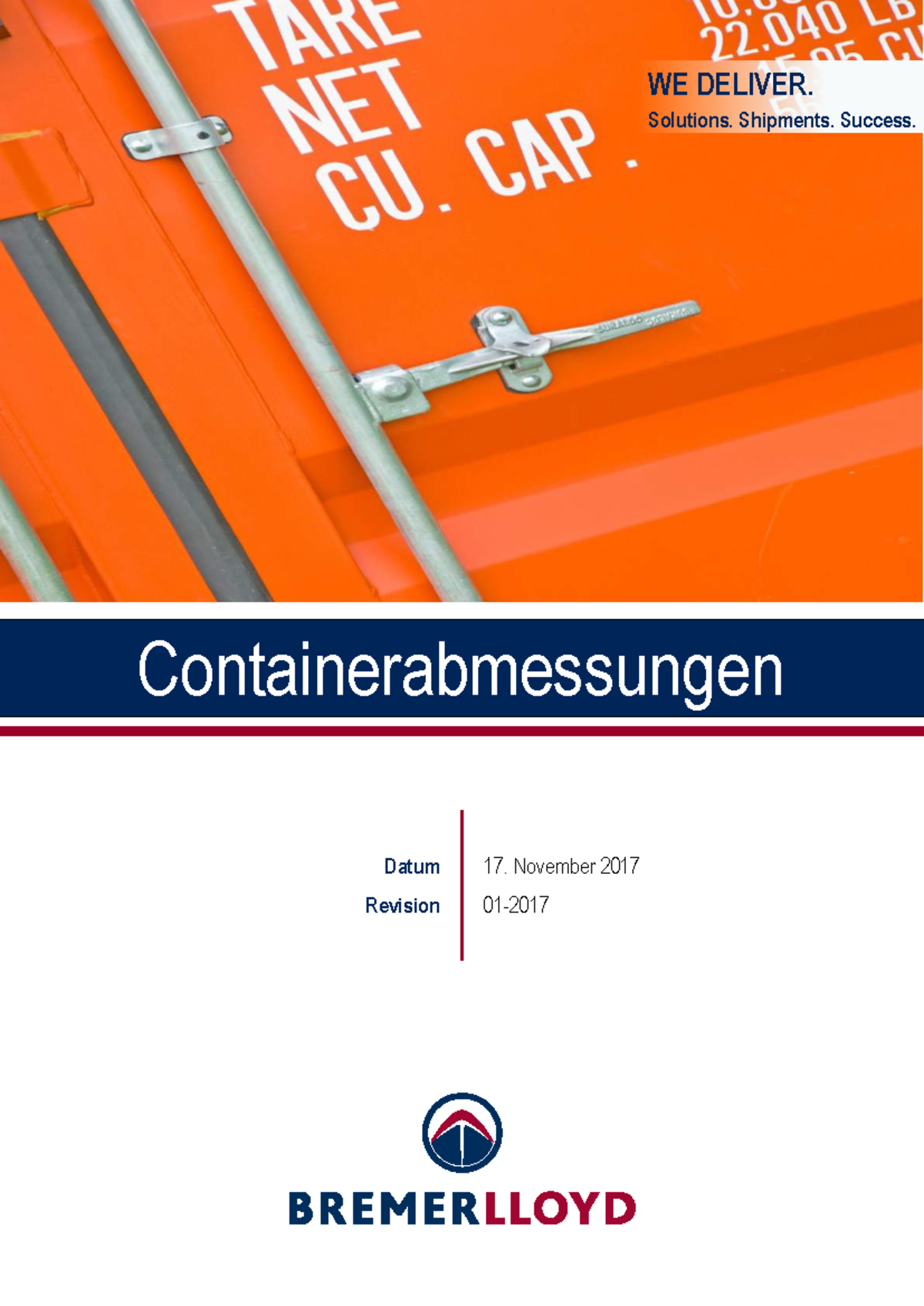 Containerabmessungen - Datum 17. November 2017 Revision 01 - 2017 WE ...
