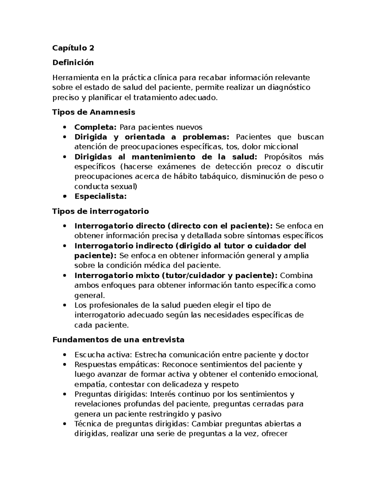 Propedéutica clínica - Capítulo 2 Definición Herramienta en la práctica ...