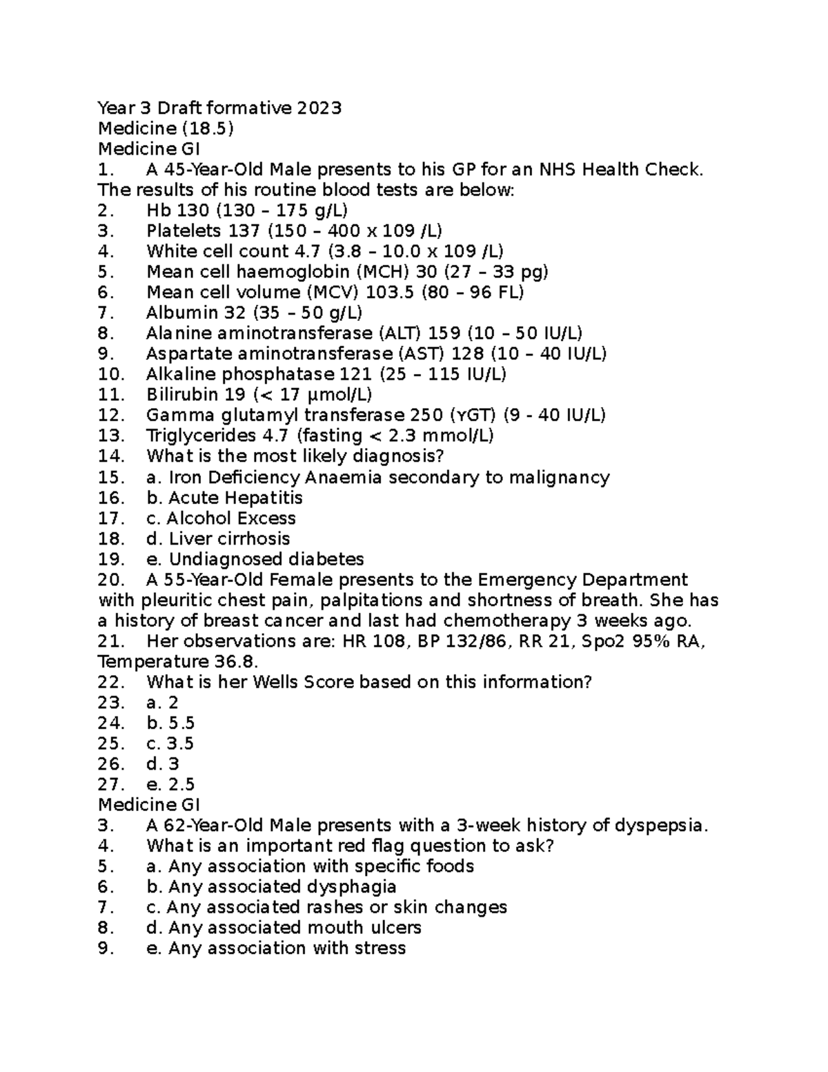 Mock exam - notes for revision pls use and enjoy - Year 3 Draft ...
