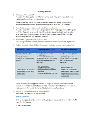 Diversiteit en klasmanagement samenvatting - Diversiteit en klasmanagement: Algemene inleiding ...