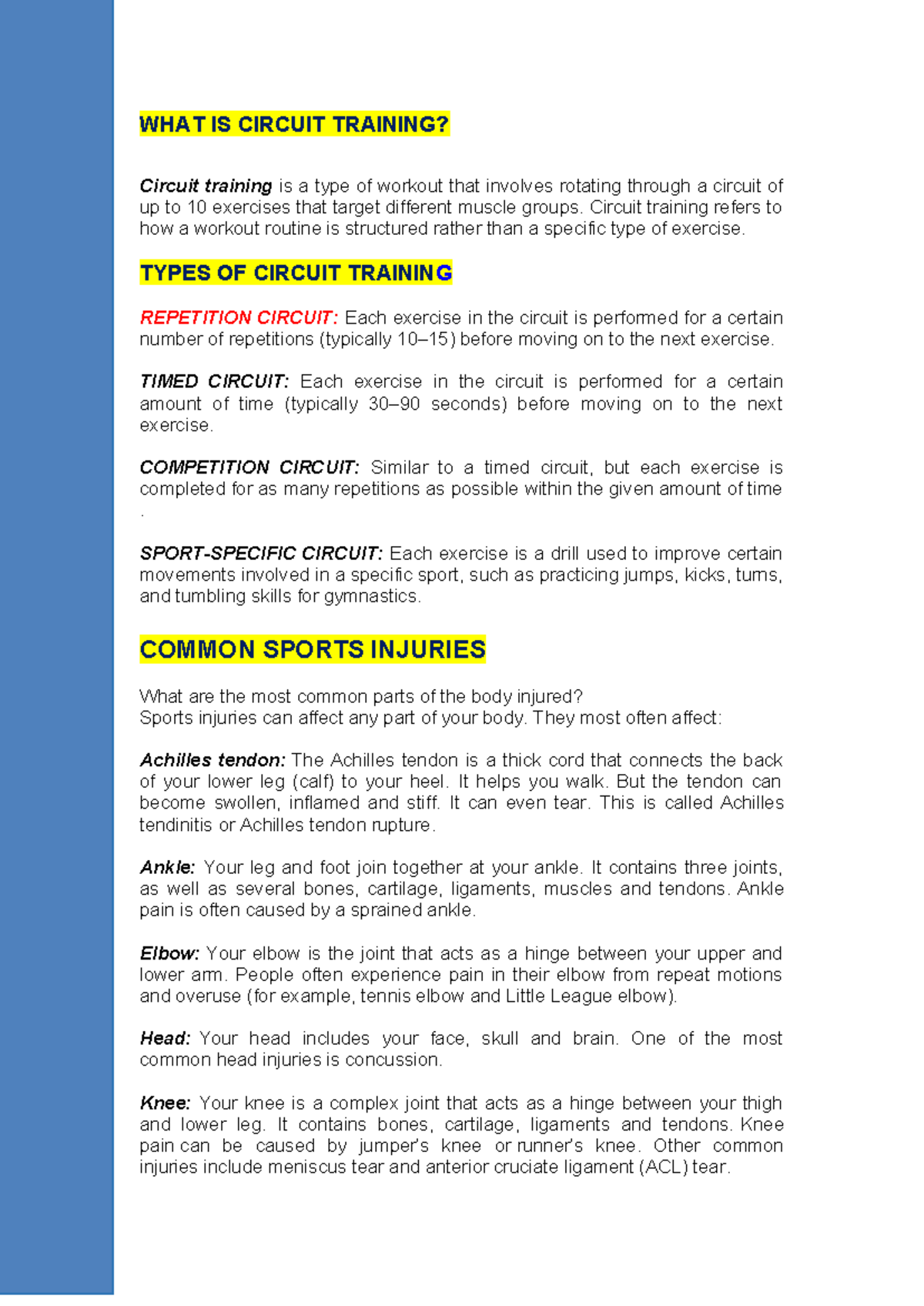 WHAT IS Circuit Training - WHAT IS CIRCUIT TRAINING? Circuit training ...