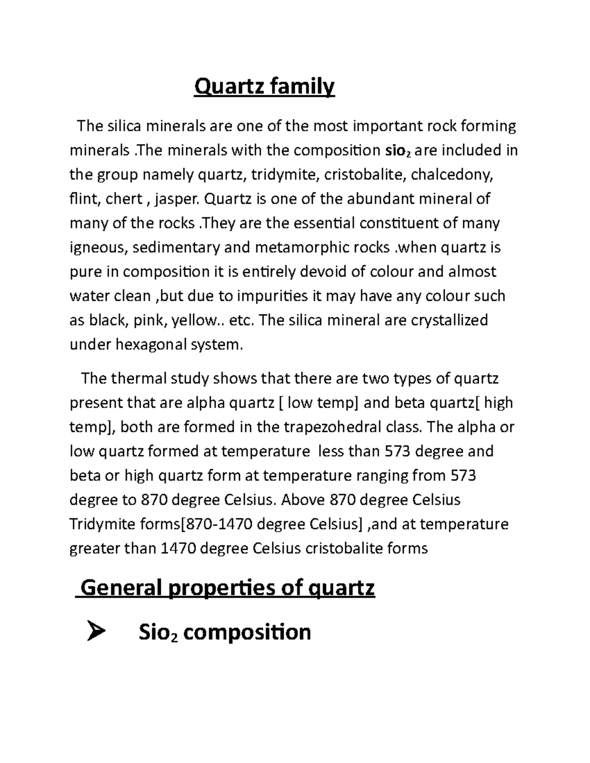 THE QUARTZ FAMILY - Quartz family The silica minerals are one of the ...