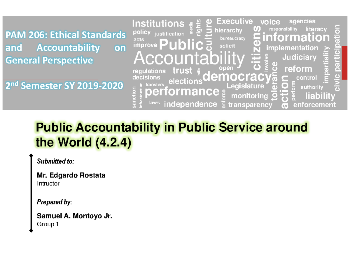 Public Accountability in Public Service Around the World - 2) Submitted ...