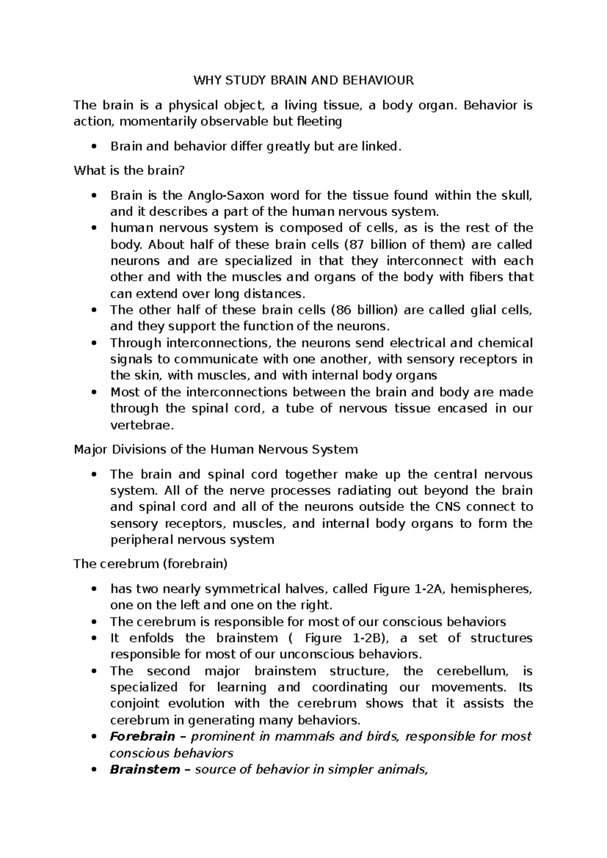 Neuro psych Chap1 - Summary An Introduction to Brain and Behavior - WHY ...