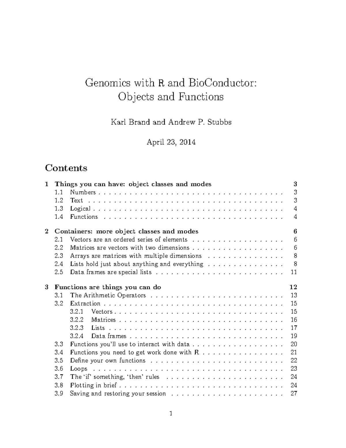 Nanobiology TU Delft R basics - Genomics with R and BioConductor ...