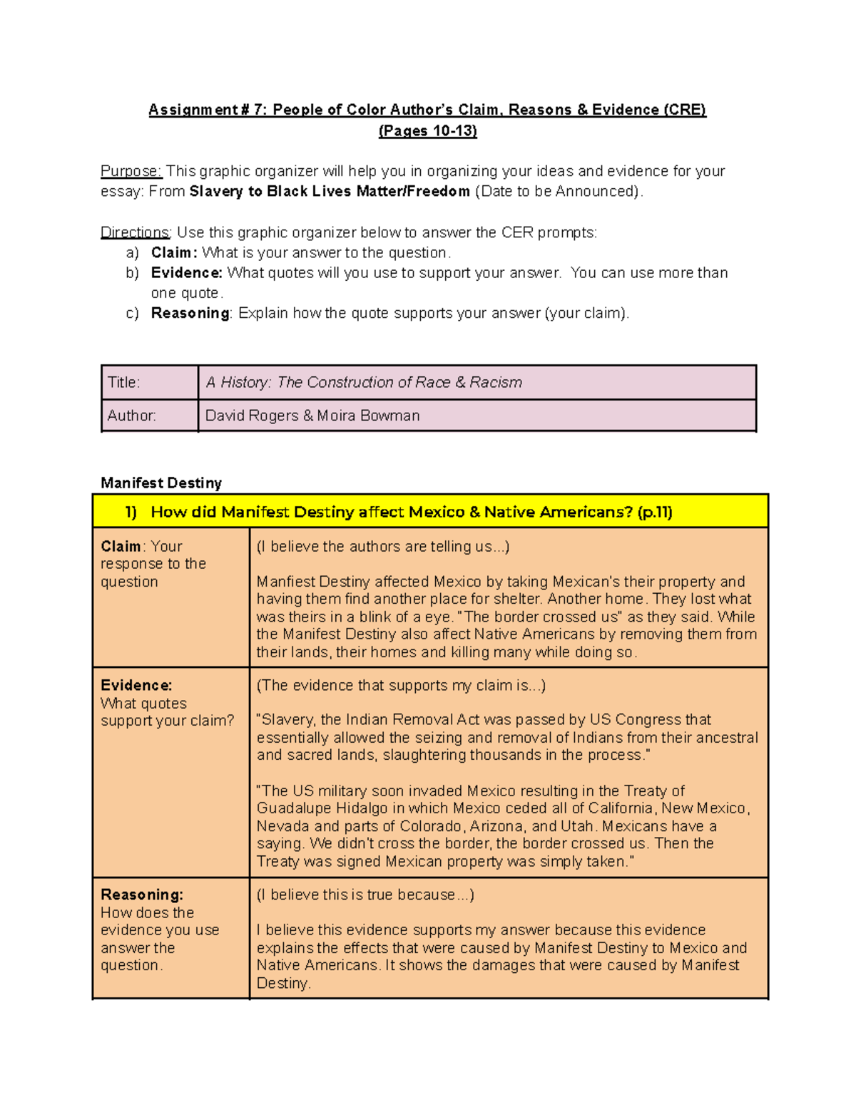 People of Color Assignment - Studocu
