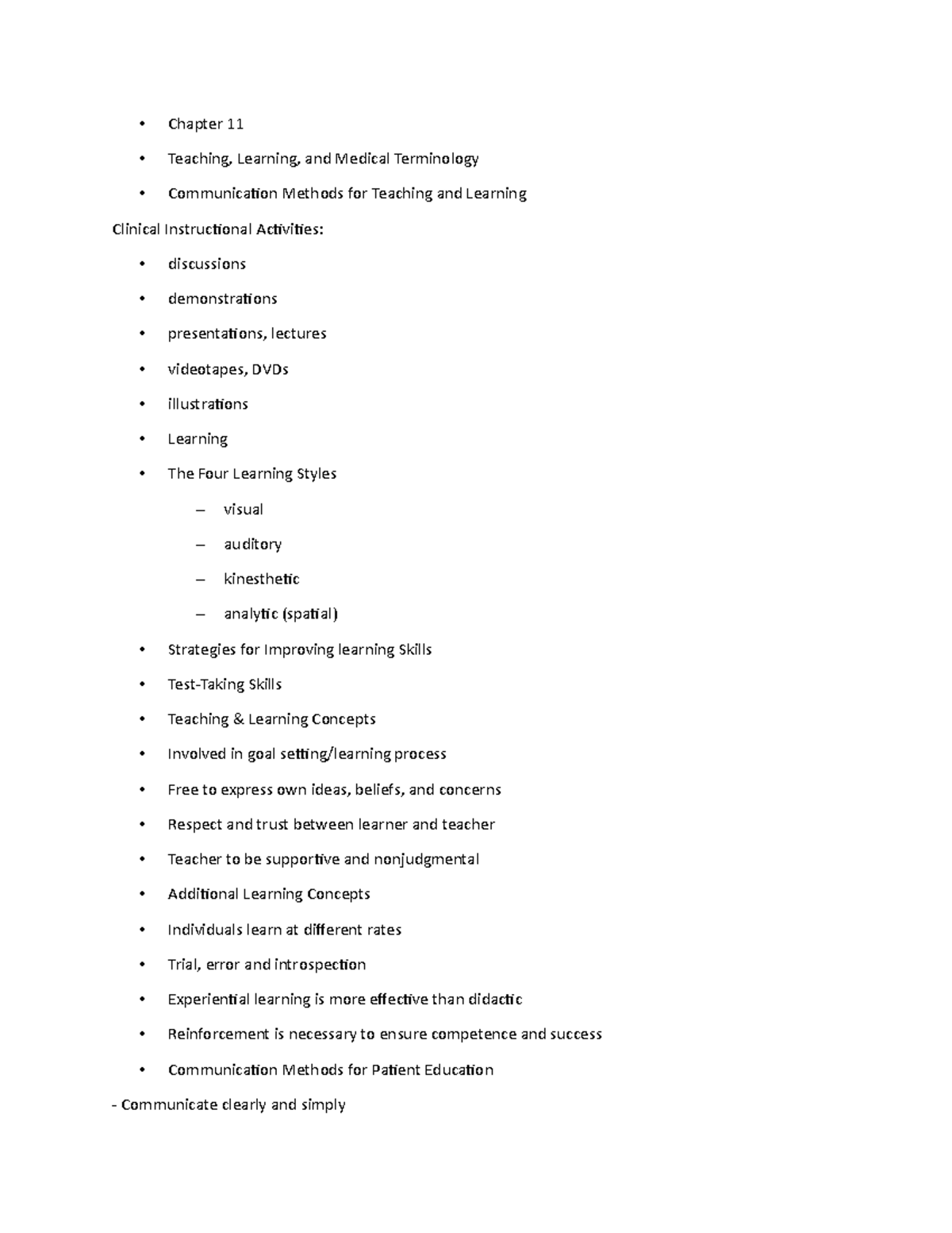 Chapter 11 - Teaching, Learning, and Medical Terminology - ) Ask ...