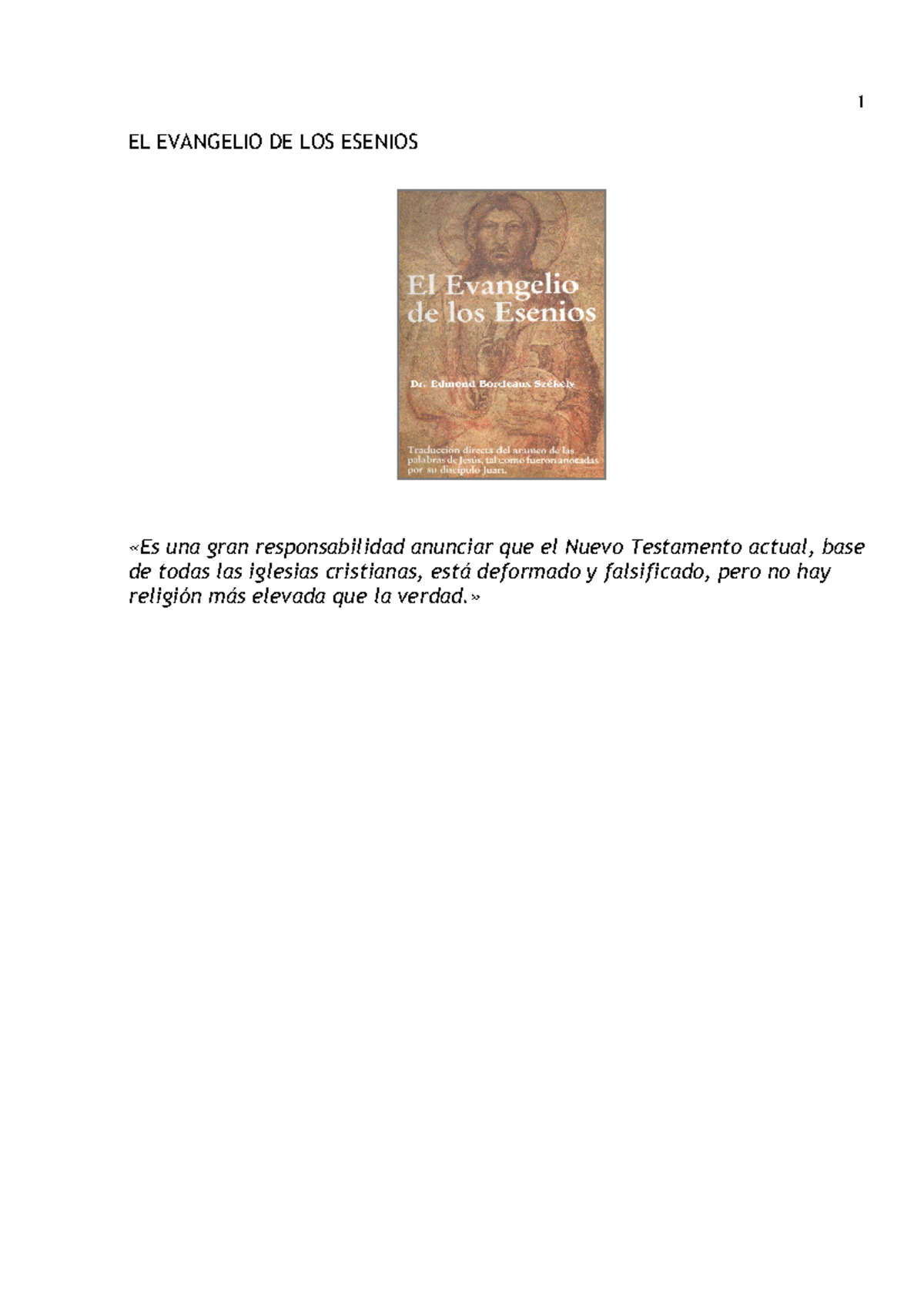 El Evangelio de Los Esenios de Jesucristo - EL EVANGELIO DE LOS ESENIOS ...