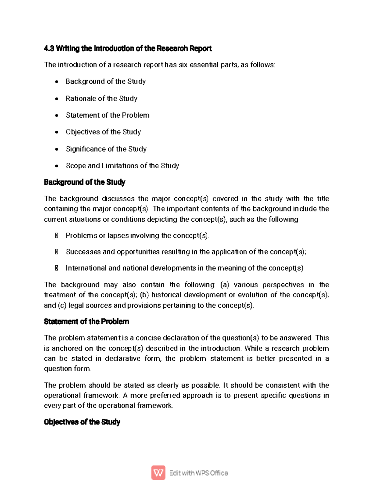 Writing the Introduction of the Research Report - The important ...