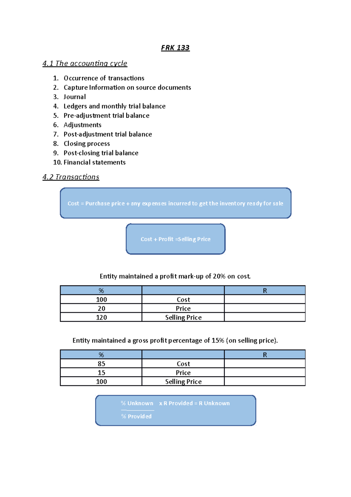 Chapter 4: VAT calculations and VAT types - FRK 133 4 The accounting ...
