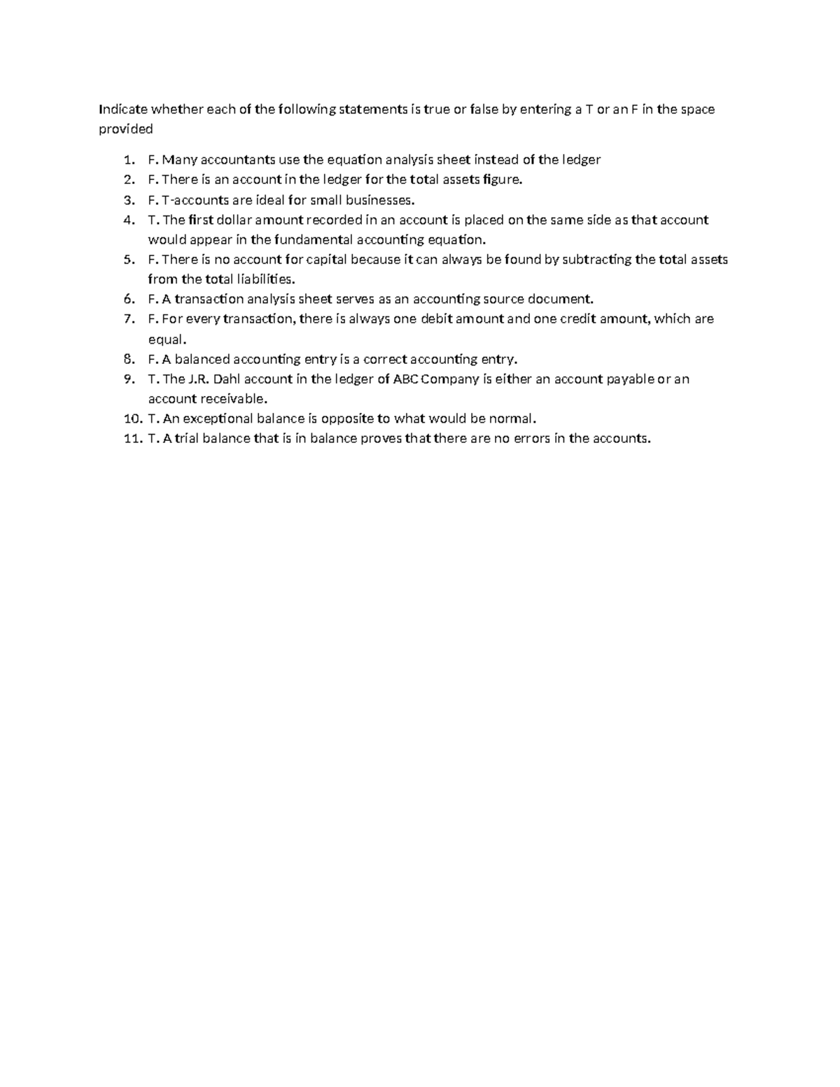 As 12 2 (REX2) - assignment example - Indicate whether each of the ...