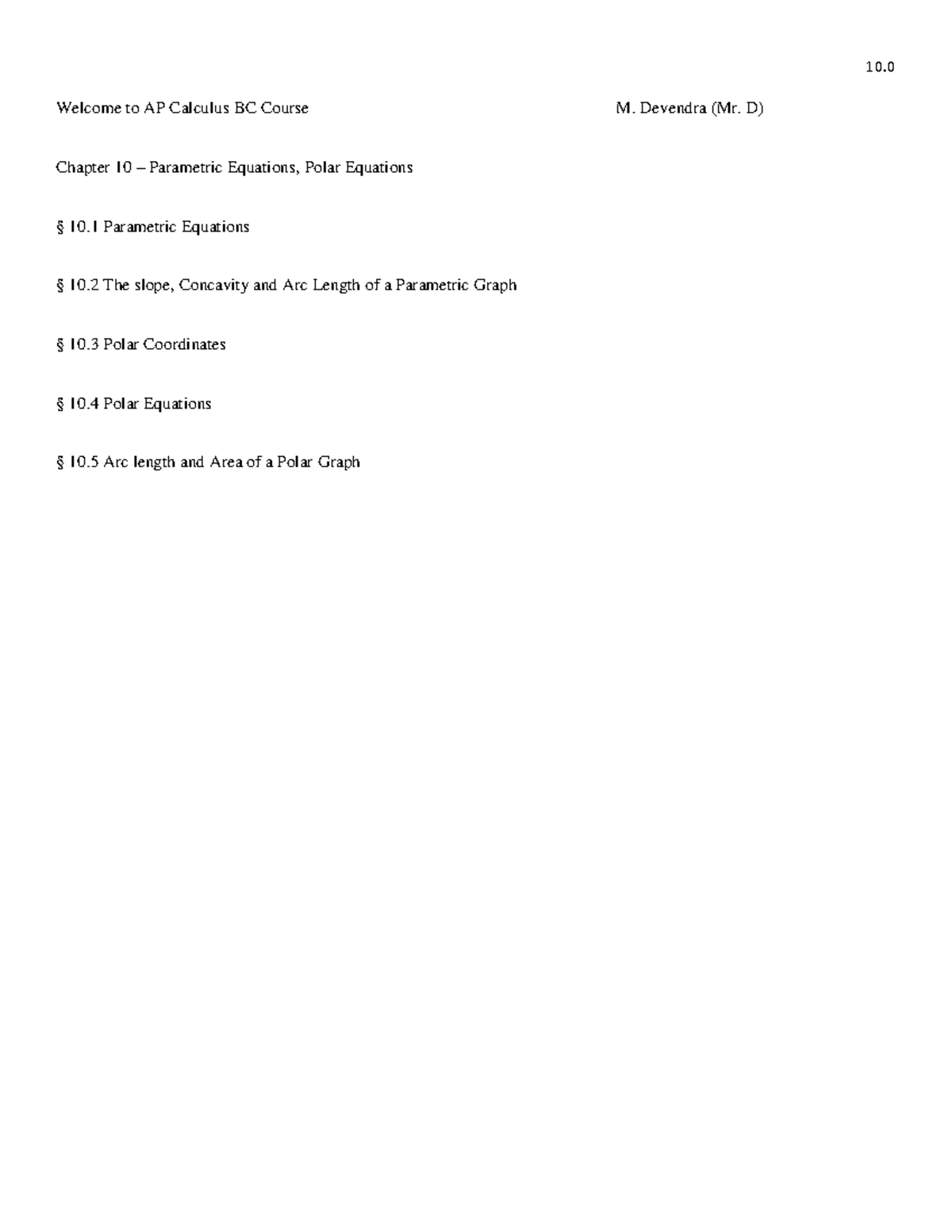 AP Calculus BC Chapter 10 – Parametric Equations, Polar Equations ...