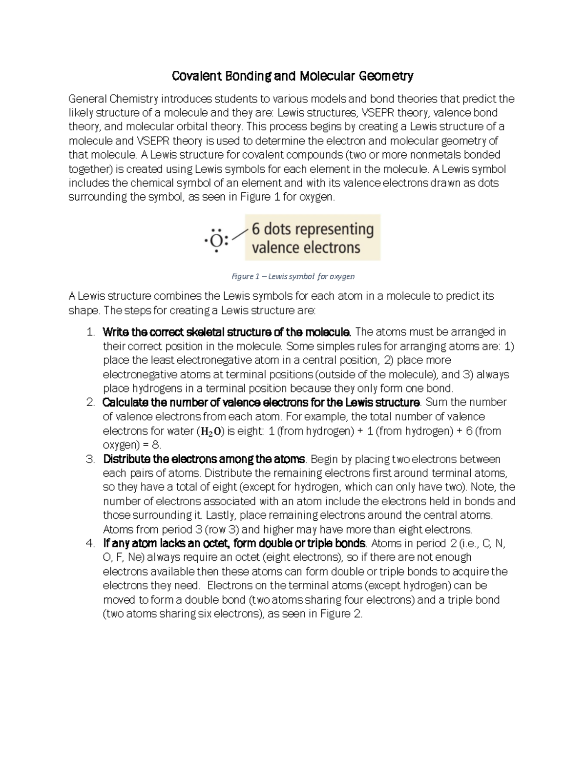 Vsepr Exercise GEN CHEM II - Covalent Bonding and Molecular Geometry ...