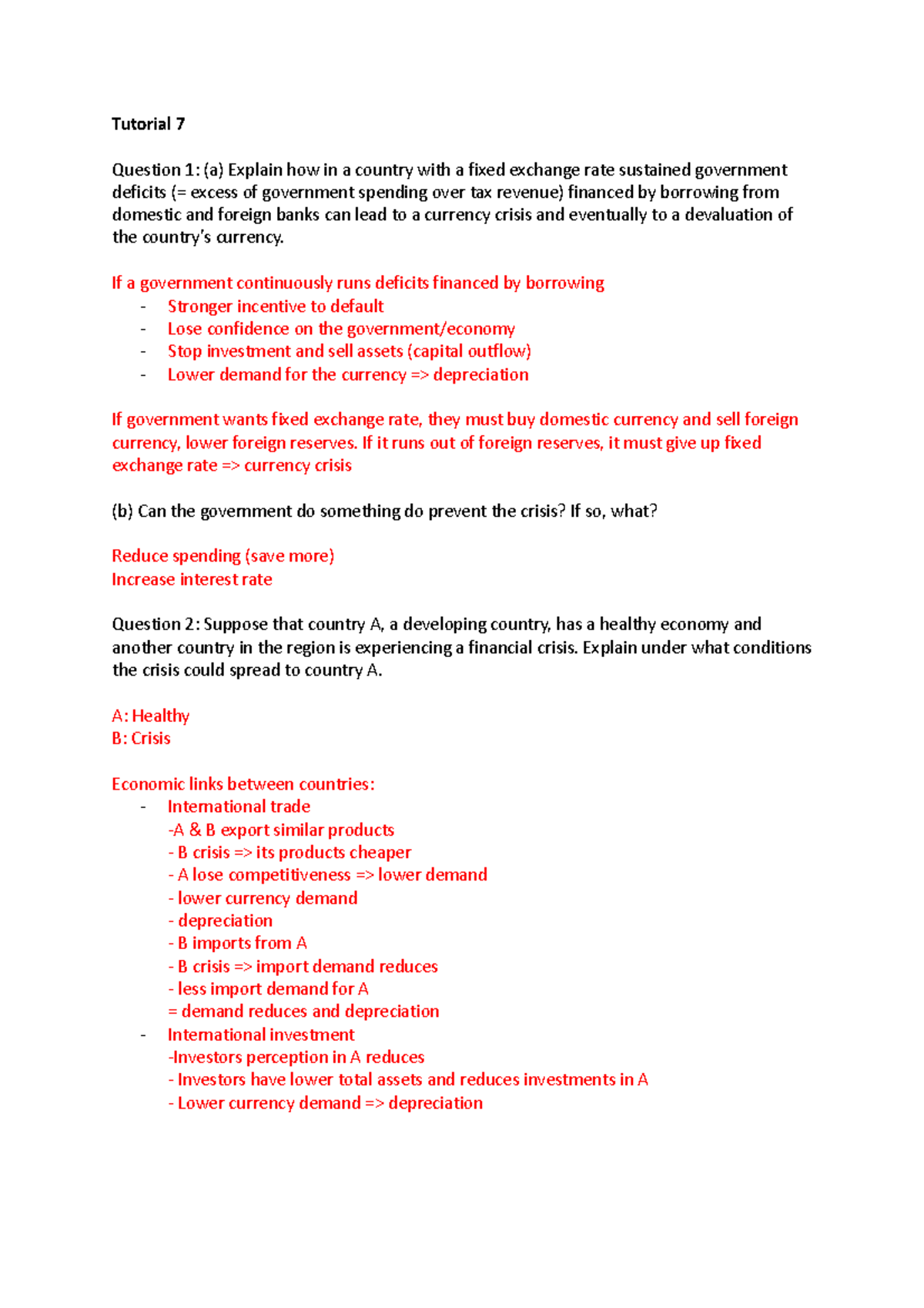 Tutorial 7 Firm Location and FDI - Tutorial 7 Question 1: (a) Explain how in a country with a ...