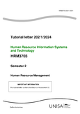 HRM3703 - Unisa - HR Information Systems and Technology - Studocu