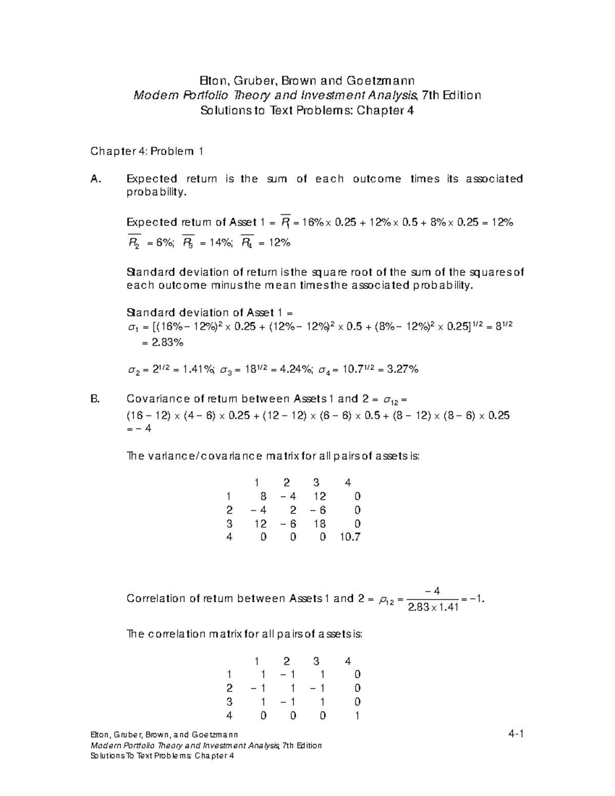 Ch04 - Solution of Chapter 4, course 407, university of Dhaka - Elto n ...