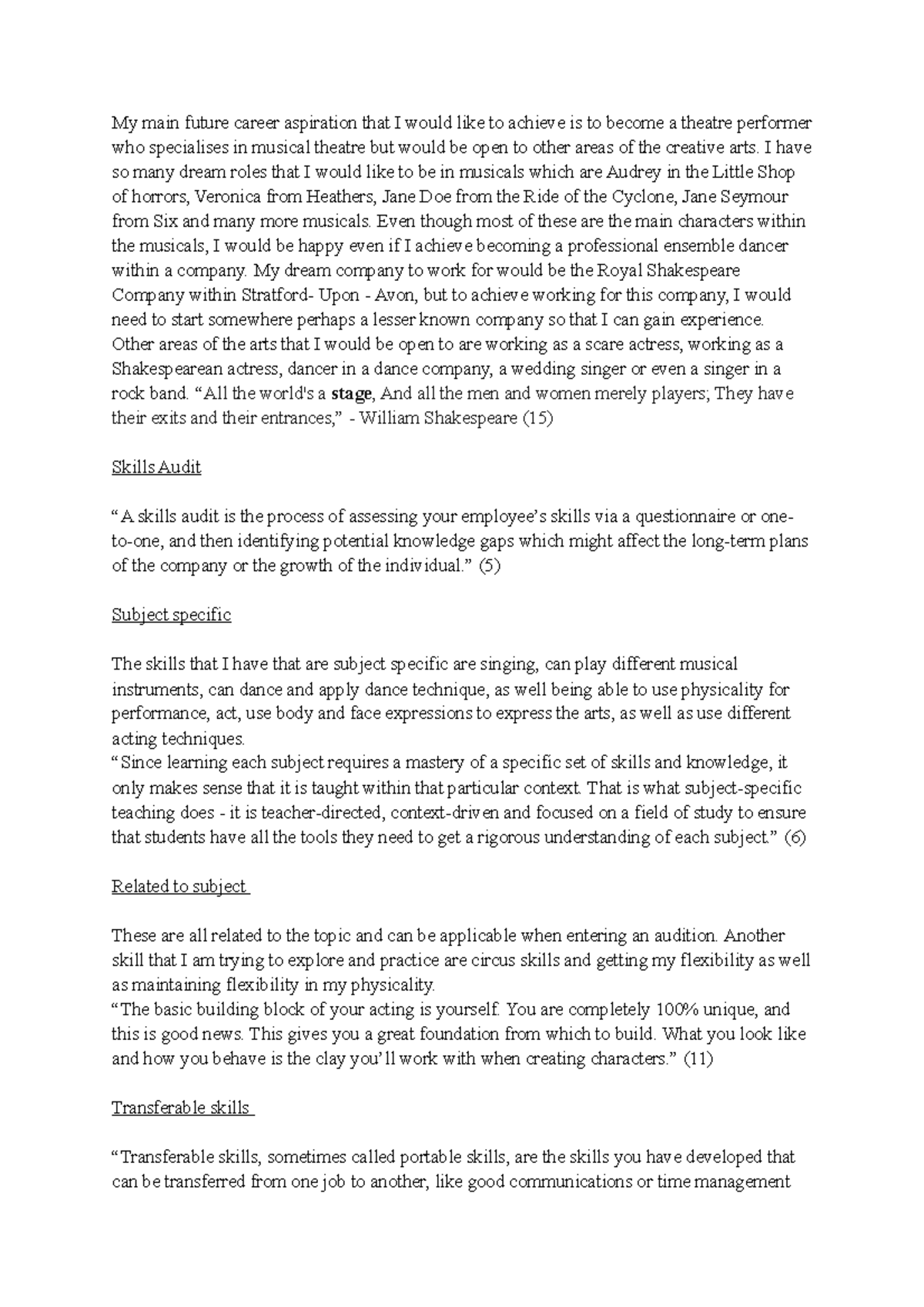 Working in the Creative Industries Essay - My main future career ...