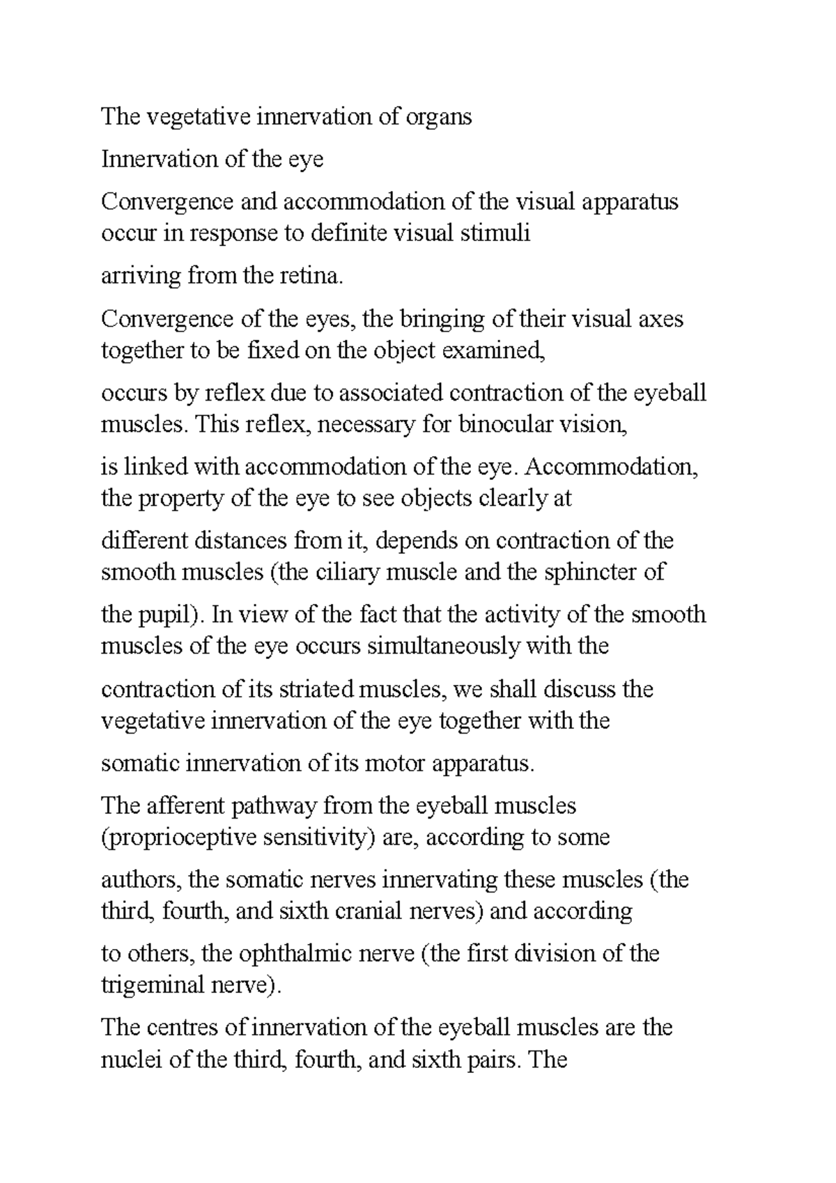 The vegetative innervation of organs - The vegetative innervation of ...