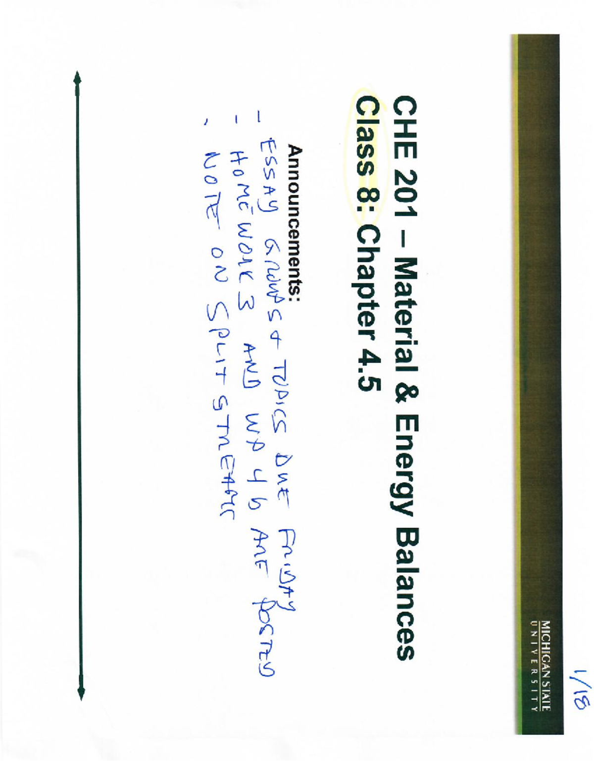 CHE 201 SS2023 scanned Lec 8 - MICHIGAN STATE UNIVERSITY CHE 201 ...