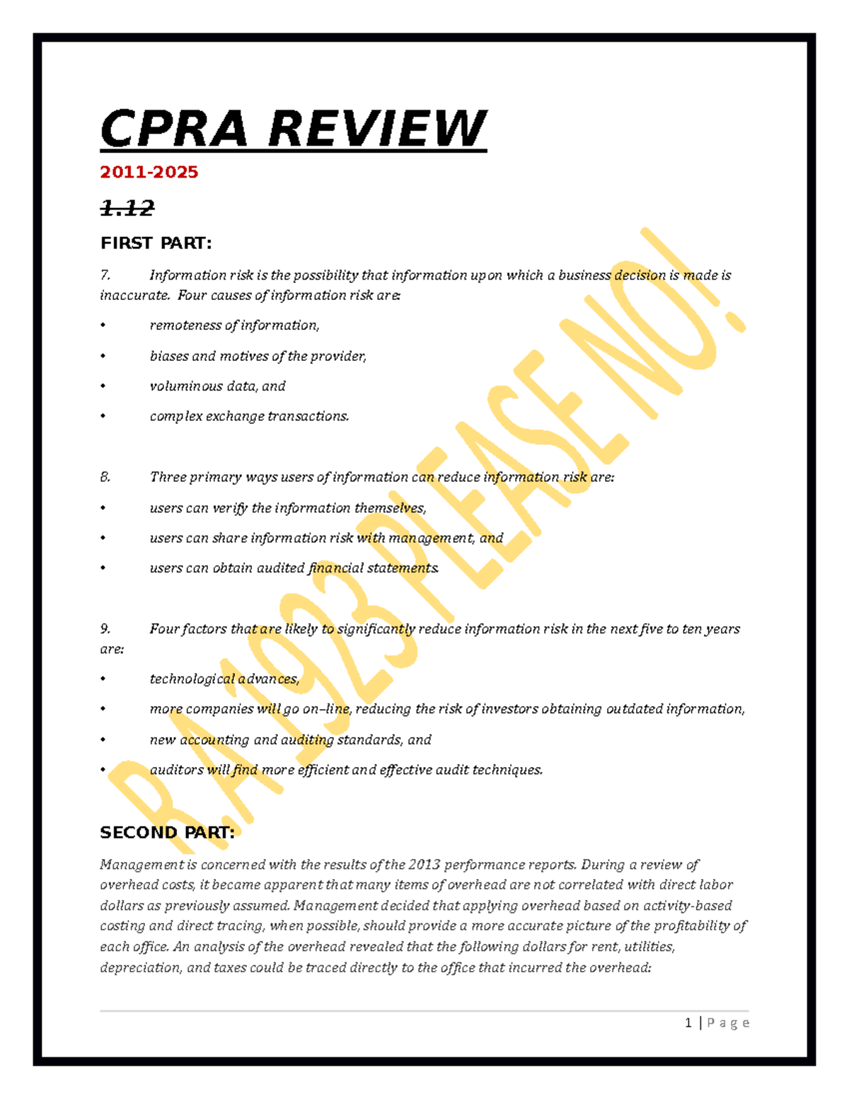 CPRA Review - P1 - a. This is a case of a transfer in contemplation of ...