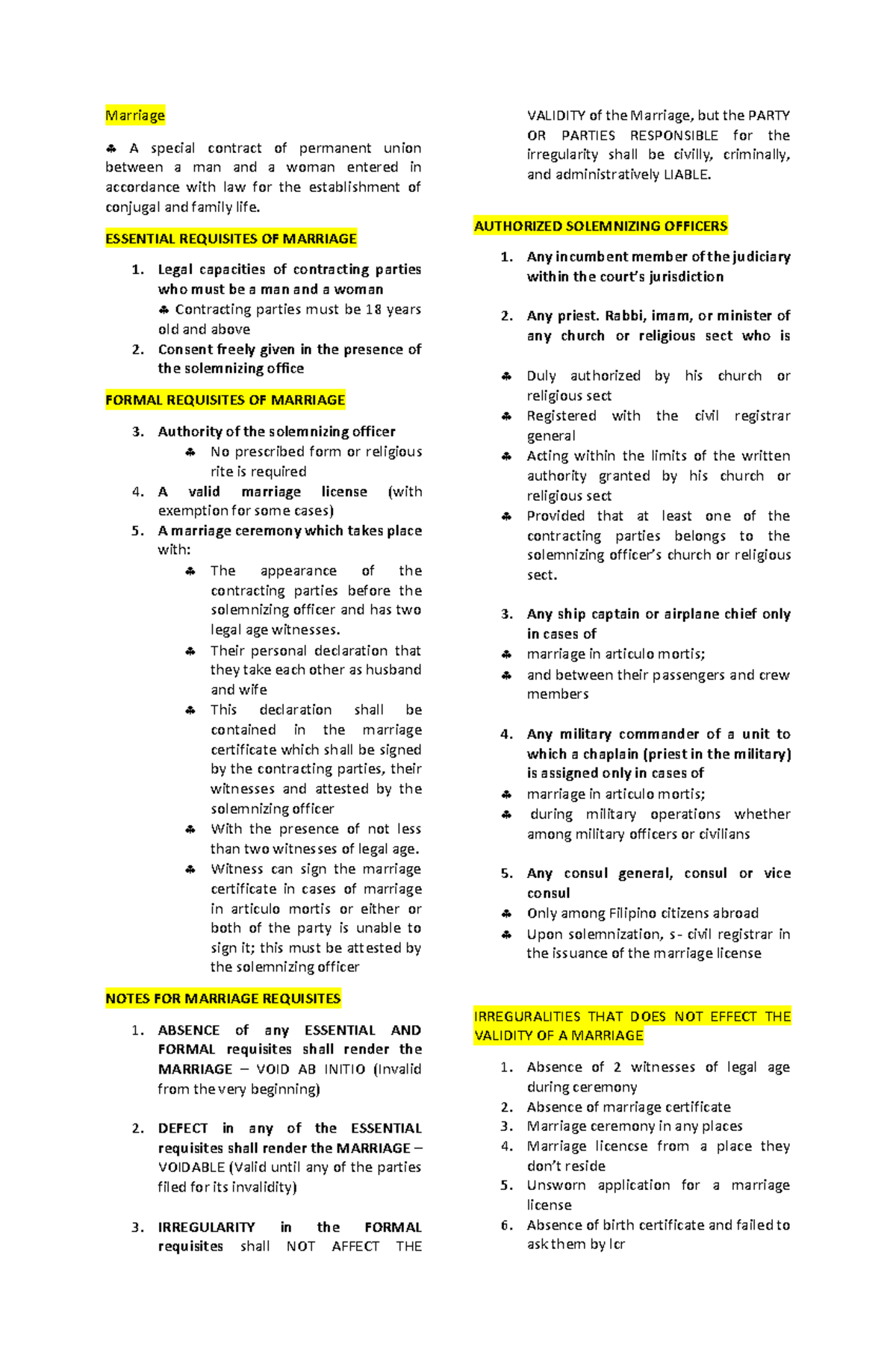 Marriage - Civil Code of the Philippines Annotated: Arts. 1-413 (persons and family relations ...