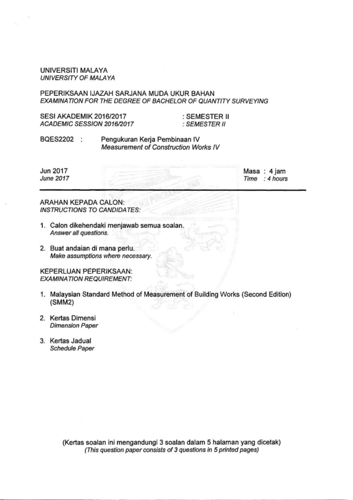 Exam 2 June 2017, questions - UNIVERSITI MALAYA UNIVERSITY OF MALA YA ...