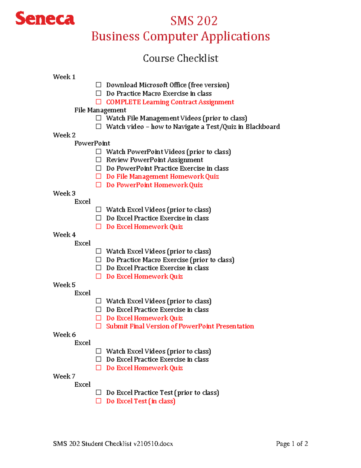 SMS 202 Student Checklist v220204 - SMS 202 Business Computer ...