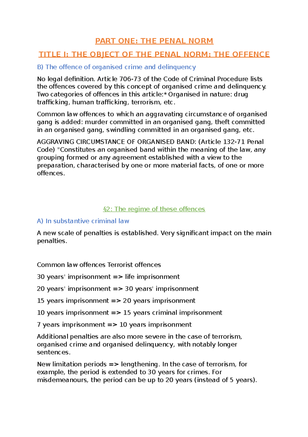 Criminal Law 7 . - PART ONE: THE PENAL NORM TITLE I: THE OBJECT OF THE ...