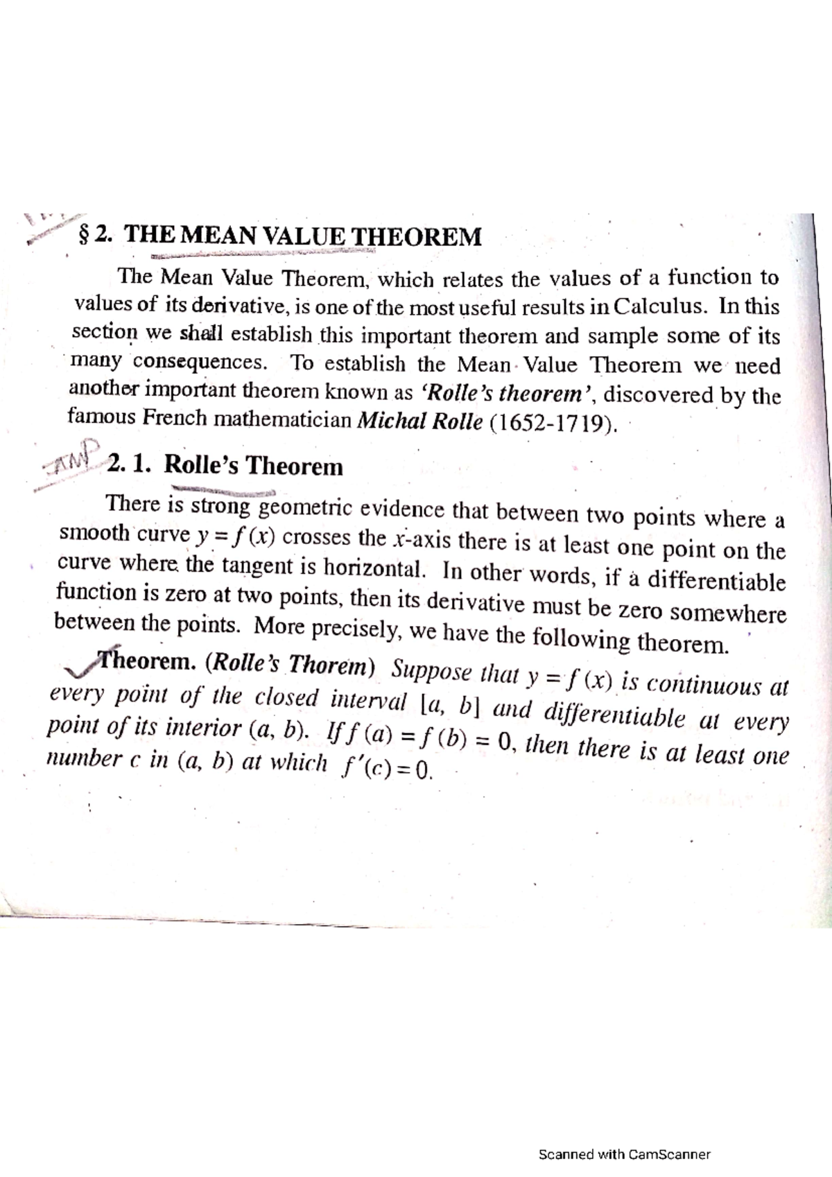 2.The mean value theorem - Bsc maths - Studocu