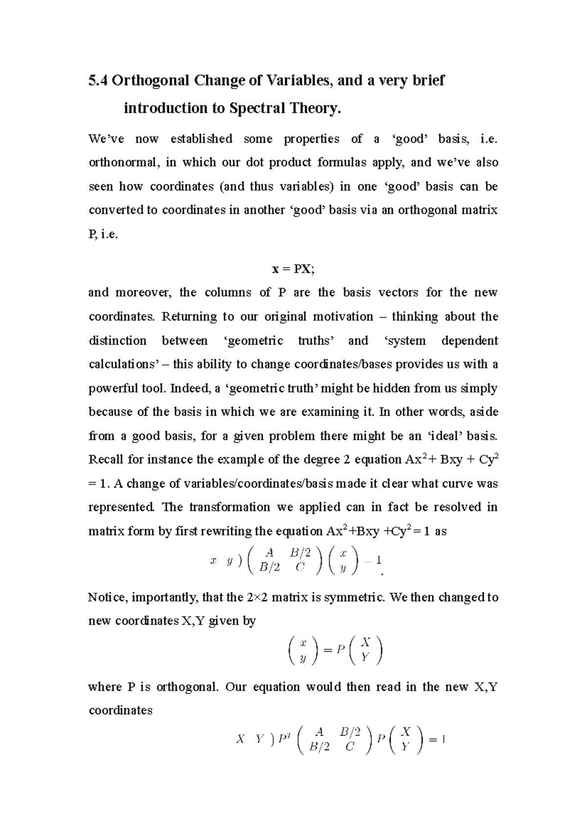 Geo-11 - Orthogonal Change of Variables, and a very brief introduction ...