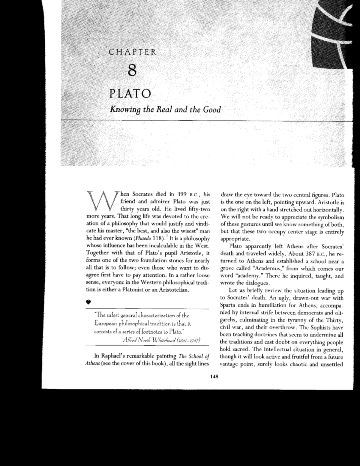 Plato Knowing the Real and the Good - CHAPTER 8 PLATO Knowing the Real ...