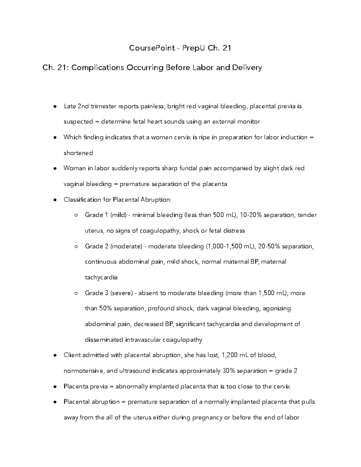 Course Point- Prep U Ch. 21 - CoursePoint - PrepU Ch. 21 Ch. 21 ...